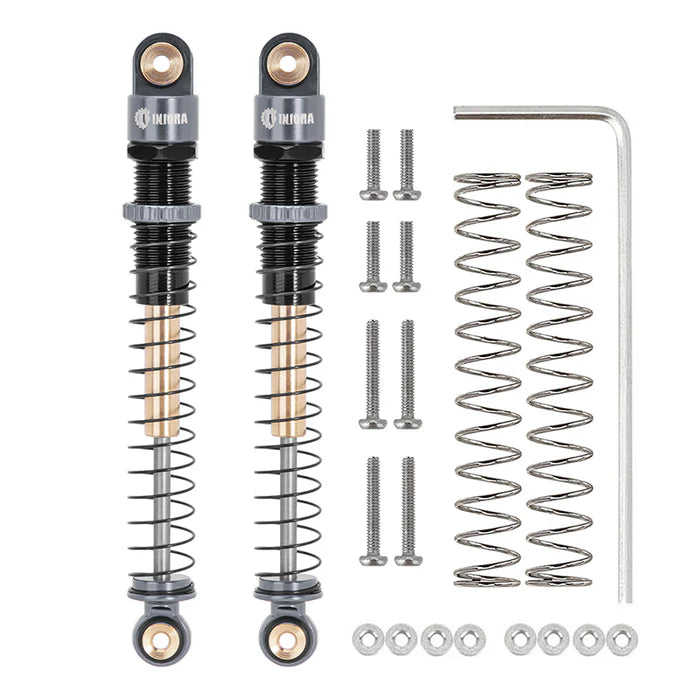 INJORA 51mm Aluminum Long Travel Threaded Double Barrel Shocks for Axi ...