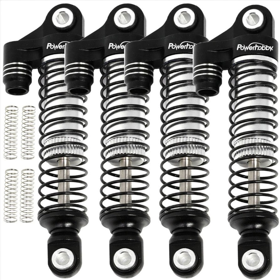 Power Hobby Aluminum 51mm Long Travel Shocks, Black, for Traxxas TRX-4 ...