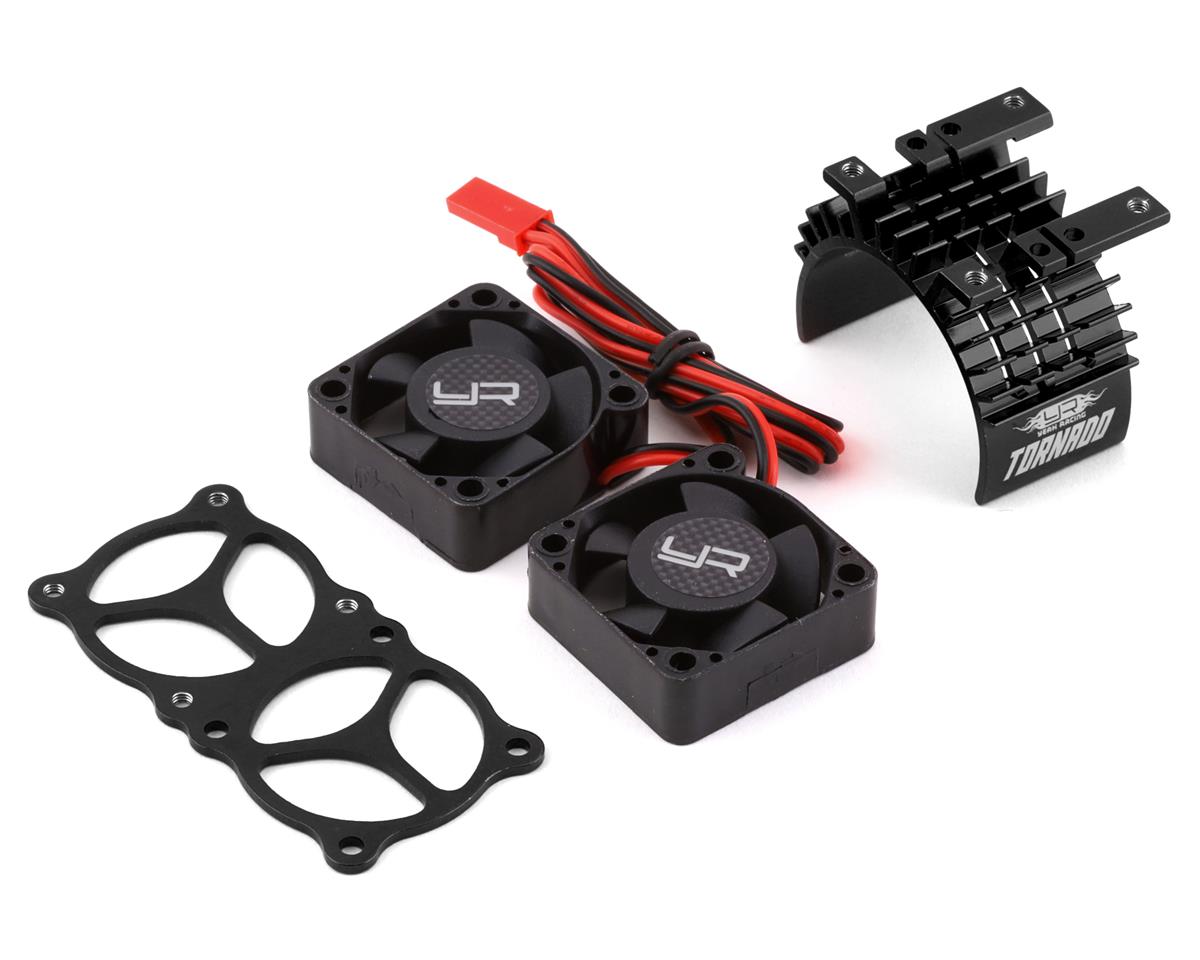 Yeah Racing Aluminum 540/550 Motor Heat Sink w/Twin Tornado Fans (Blac ...